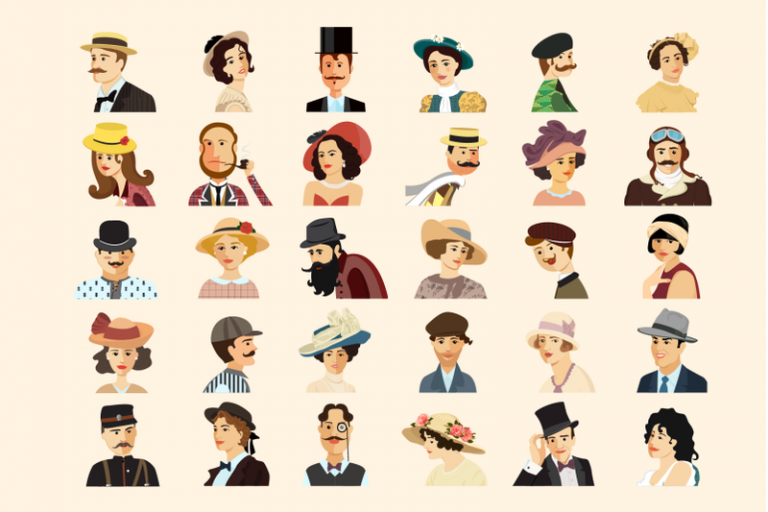 30 Retro Avatars: People Vector Cartoon Collection + Free Bonus ...