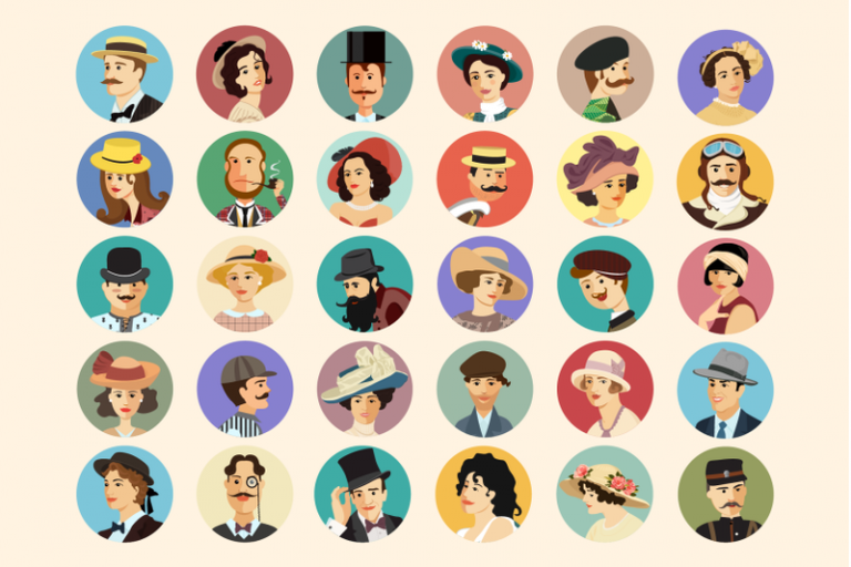 30 Retro Avatars: People Vector Cartoon Collection + Free Bonus ...