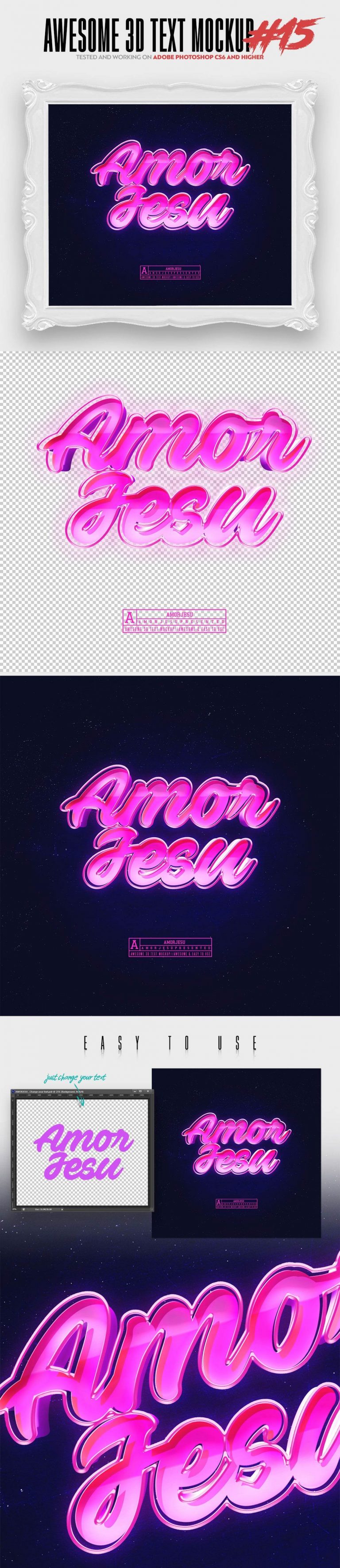 20 Best 3D Text Mockup Templates. Awesome Bundle - $19 – MasterBundles