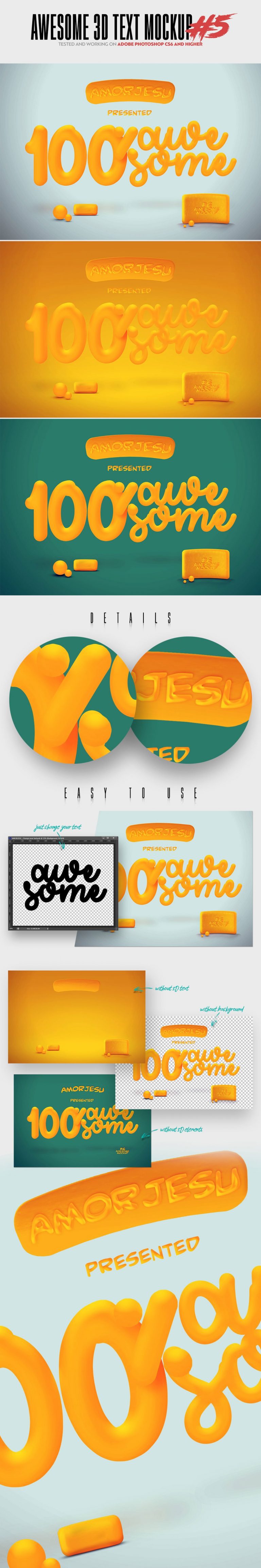 20 Best 3D Text Mockup Templates. Awesome Bundle - $19 – MasterBundles