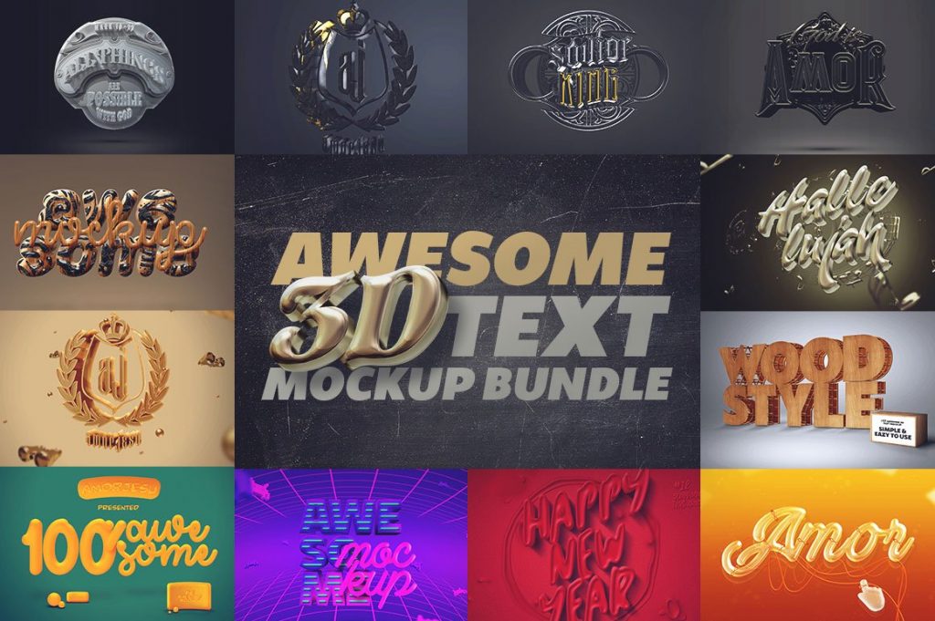 20 Best 3D Text Mockup Templates. Awesome Bundle - $19 – MasterBundles