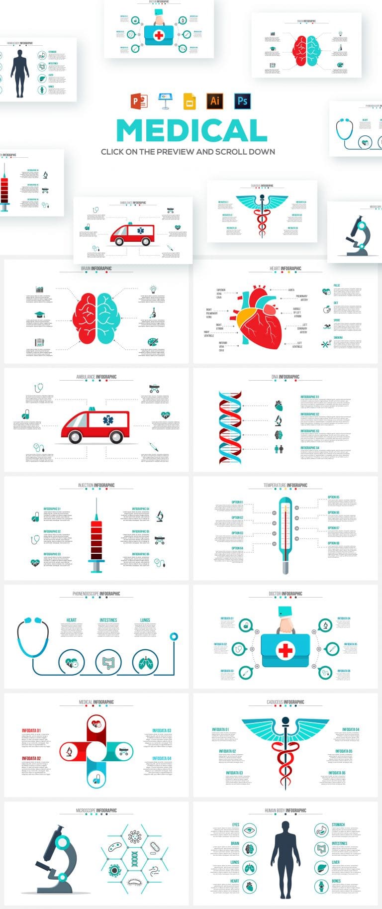 Best Medical Infographics 2022: XML, AI, PSD, EPS, KEY, PDF – MasterBundles