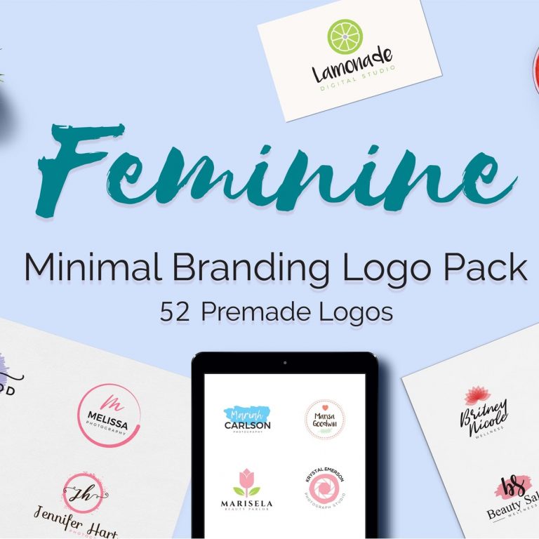 Feminine Logo: 52 Minimal Branding Girly Logos – MasterBundles