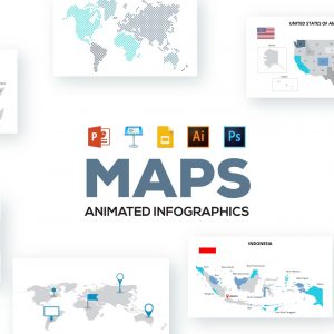 130 Animated Maps 2021: Map Infographics & Powerpoint Elements AI, PSD ...