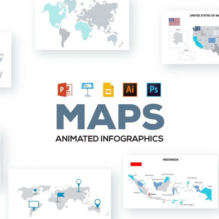 130 Animated Maps 2021: Map Infographics & Powerpoint Elements AI, PSD ...
