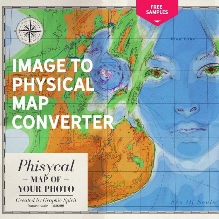 Photoshop Map Brushes & Temlates: IMAGE TO PHYSICAL MAP Converter 2021 ...