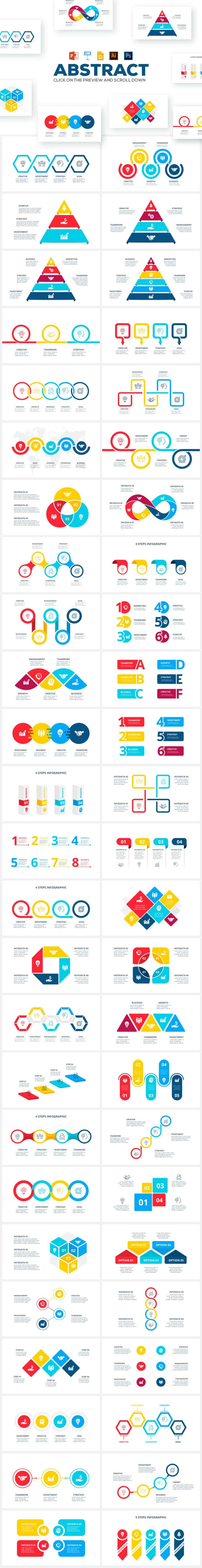 Animated Presentations: 50 Abstract Animated Infographics – MasterBundles