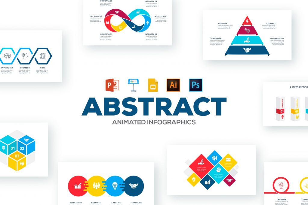 Animated Presentations: 50 Abstract Animated Infographics – MasterBundles