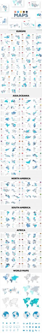 130 Animated Maps 2021: Map Infographics & Powerpoint Elements AI, PSD ...