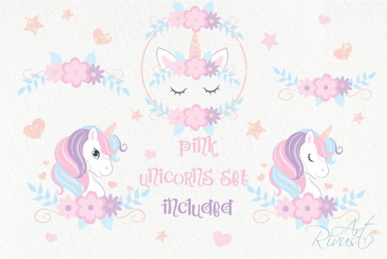 Unicorn Clipart PNG 2021: Cute Magic Birthday Party Graphic – MasterBundles