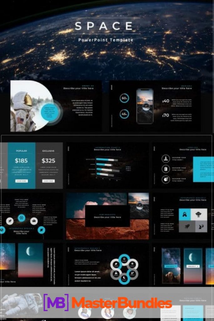 Space Powerpoint Template | Google Slides Space Theme. Best 50 Slides ...