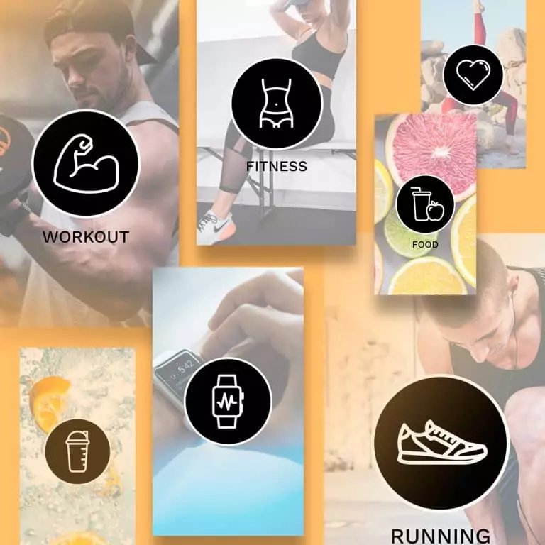 25 Instagram Highlight Icons Fitness | 5 Colors + 10 Story Highlight Images