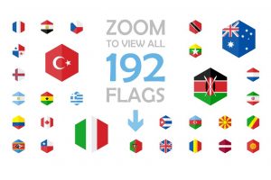 192 Flag Icons Hexagon Flat Design – MasterBundles