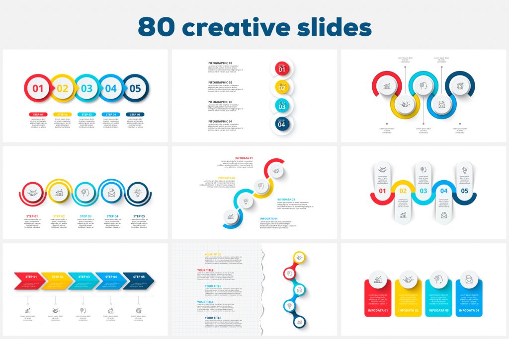 80 Cool Animated Infographics Presentations | Master Bundles