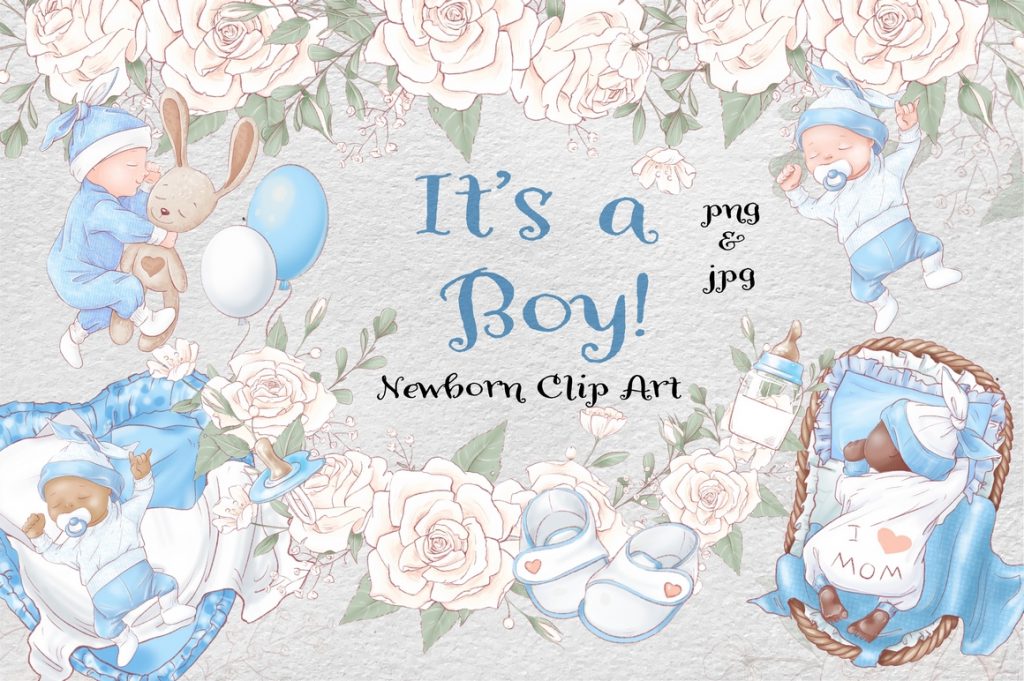 Clipart Boy for Baby shower, Children's Room & Parties – MasterBundles