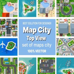 Map Clipart: a Set of Vector Maps Top View | Master Bundles