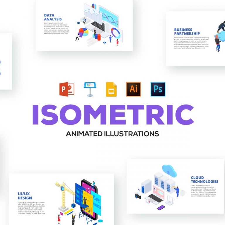 46 Isometric Animated Illustrations – MasterBundles