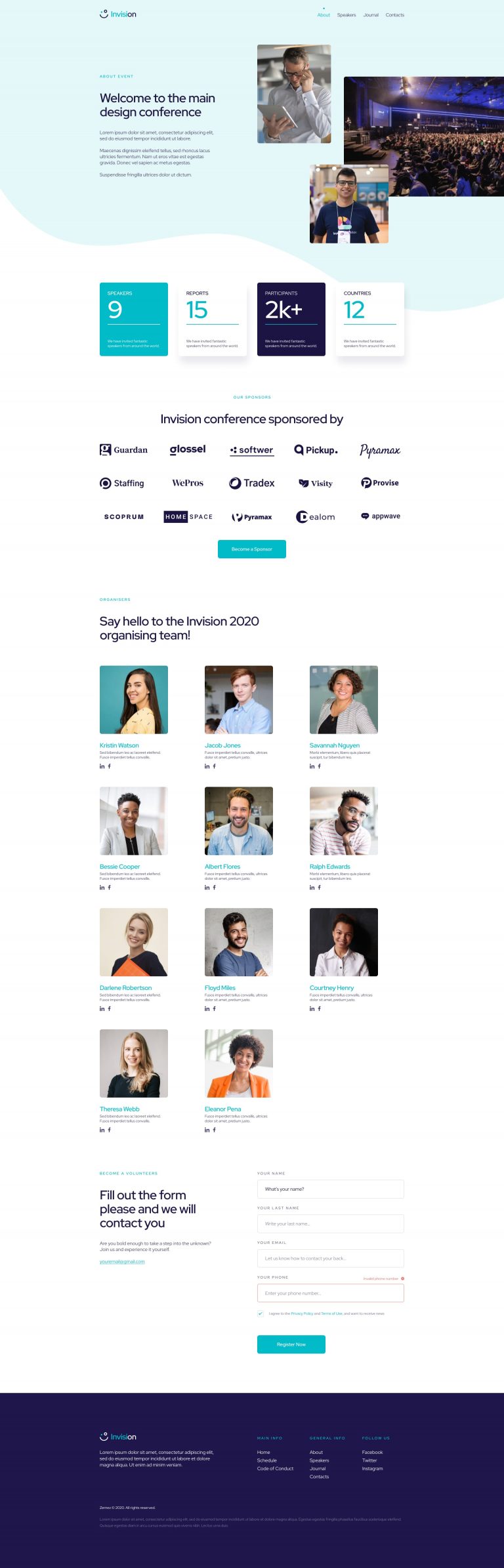 Free Wordpress Event Landing Page - Invision – MasterBundles