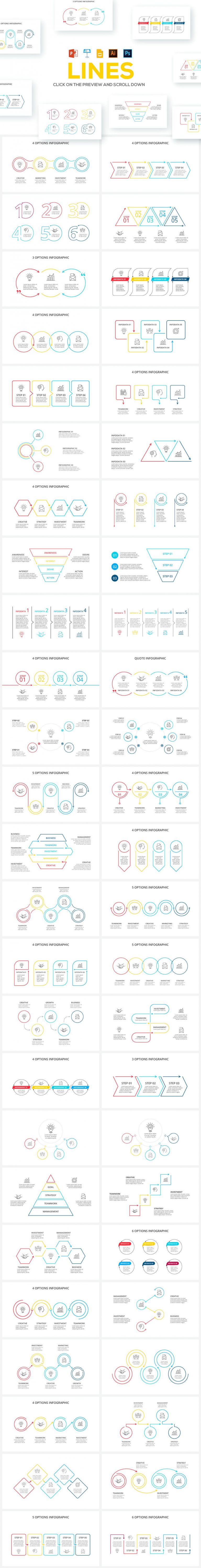 50 Line Animated Infographics – MasterBundles