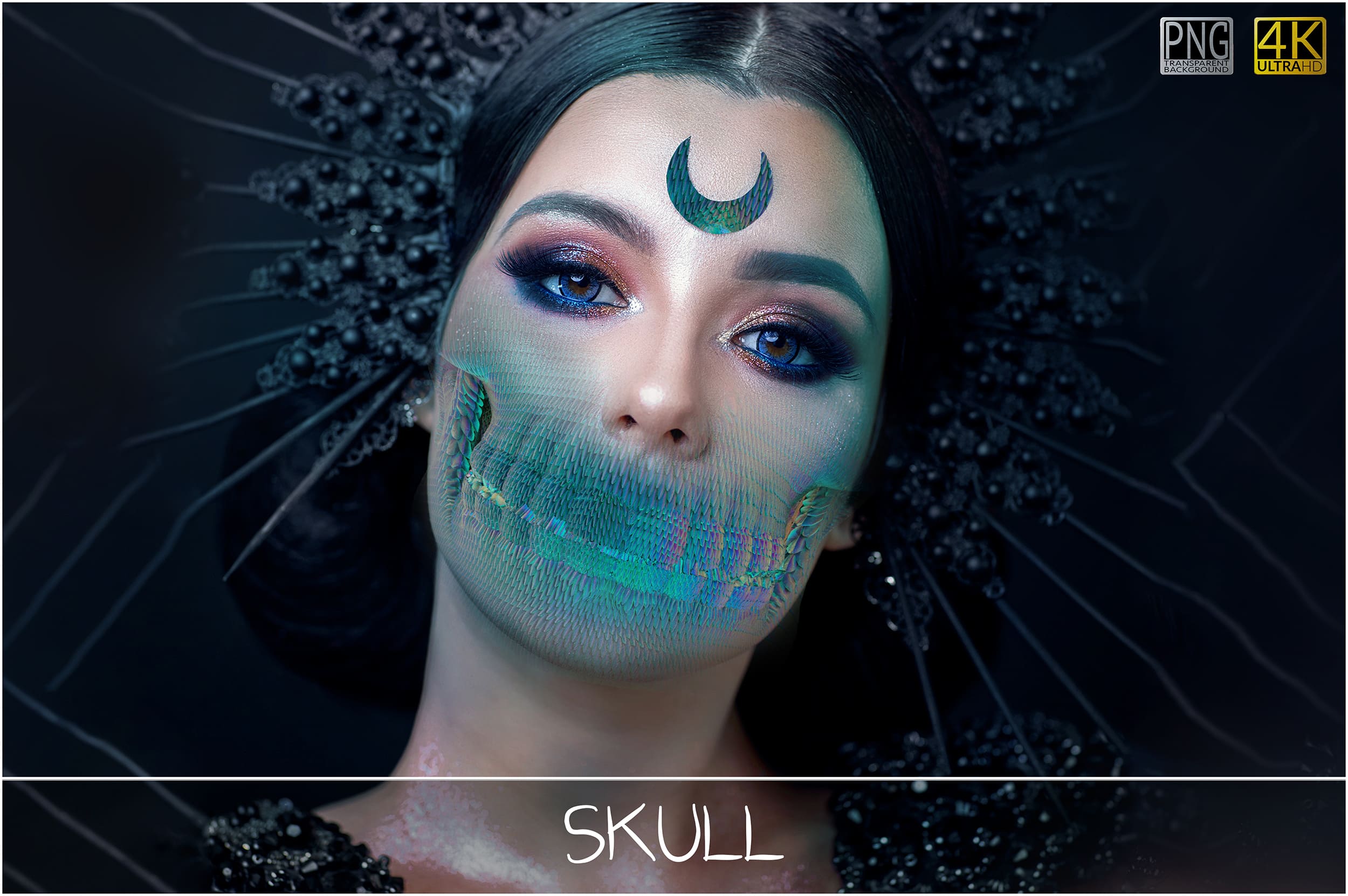 6 Skull PNG Transparent Halloween Overlays – MasterBundles