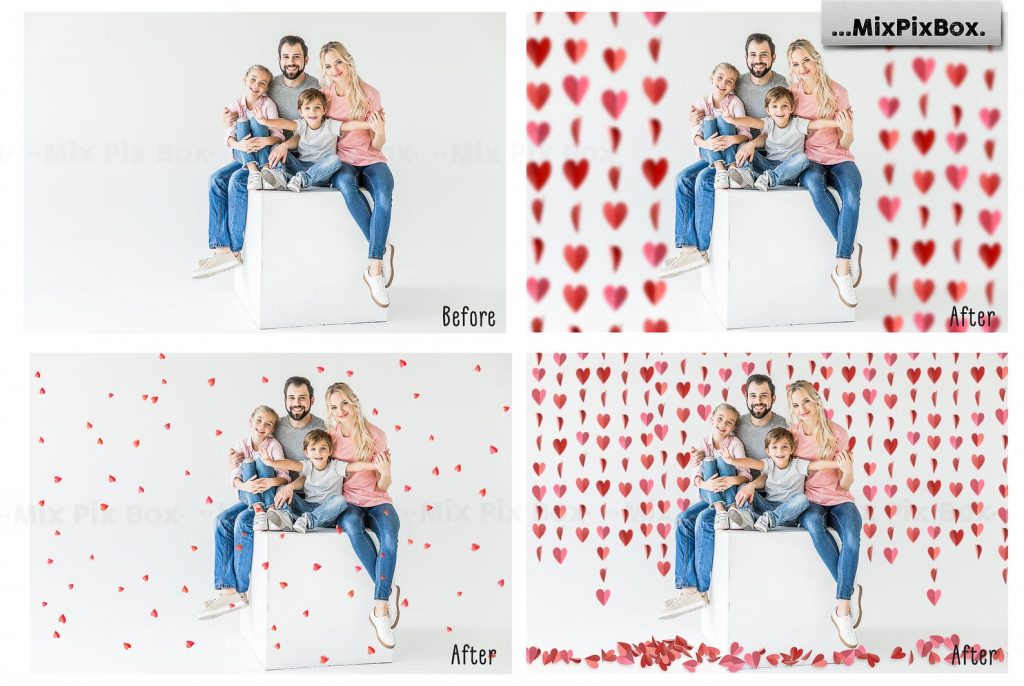 38 Heart Overlays: Red Paper Hearts Photoshop Add-ons – MasterBundles