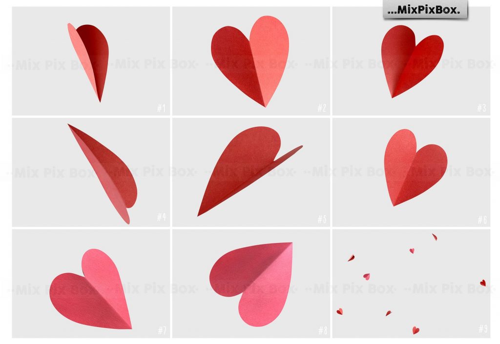 38 Heart Overlays: Red Paper Hearts Photoshop Add-ons – MasterBundles