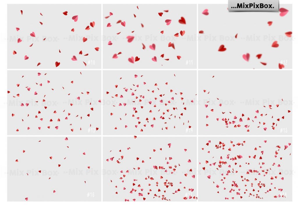 38 Heart Overlays: Red Paper Hearts Photoshop Add-ons – MasterBundles