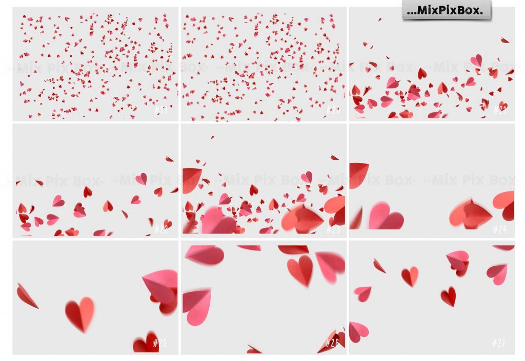 38 Heart Overlays: Red Paper Hearts Photoshop Add-ons – MasterBundles