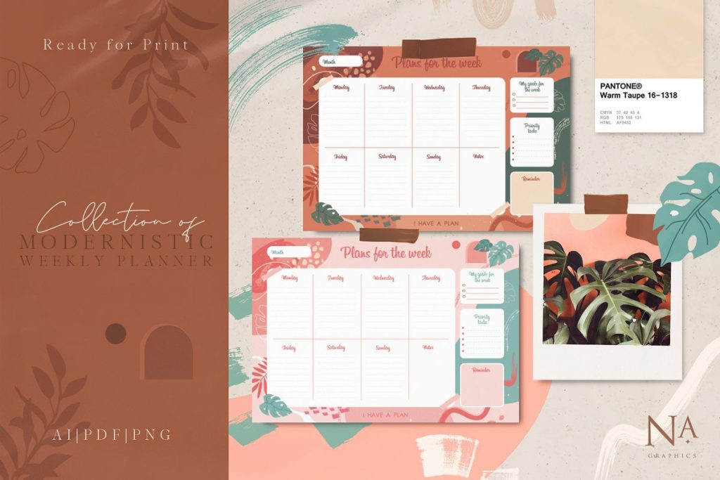 Modernistic Weekly Planner Printable – MasterBundles