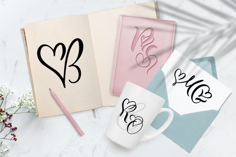 Hello Wedding Font: Wedding Heart Monogram Font – MasterBundles