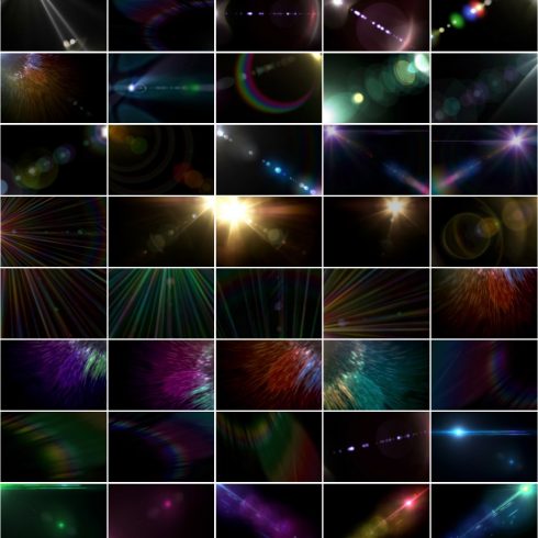 50 Optical Overlays: Optical Flare Overlay Effects | Master Bundles