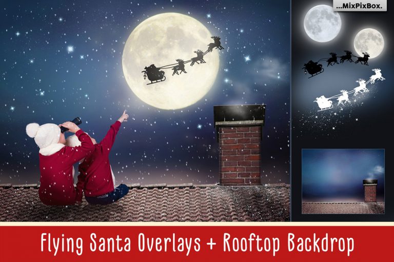 Flying Santa Overlays for Photoshop – MasterBundles