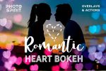 52 Heart Overlays: Romantic Heart Bokeh Photo Overlays – MasterBundles