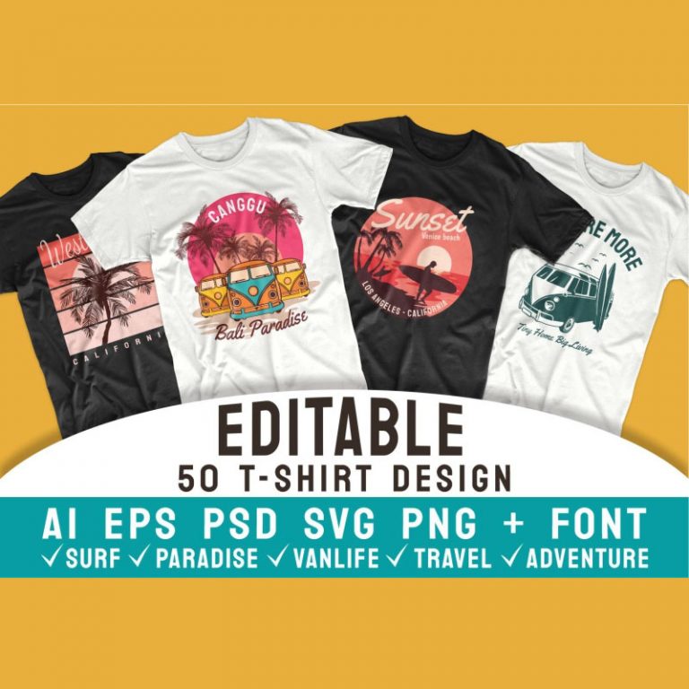 🏄‍♂️ 50+ Awesome Surfing T-shirt Designs Collection