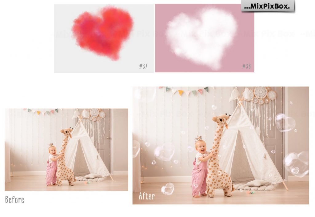 Love Overlays PNG: 38 Photo Overlays High Resolution – MasterBundles