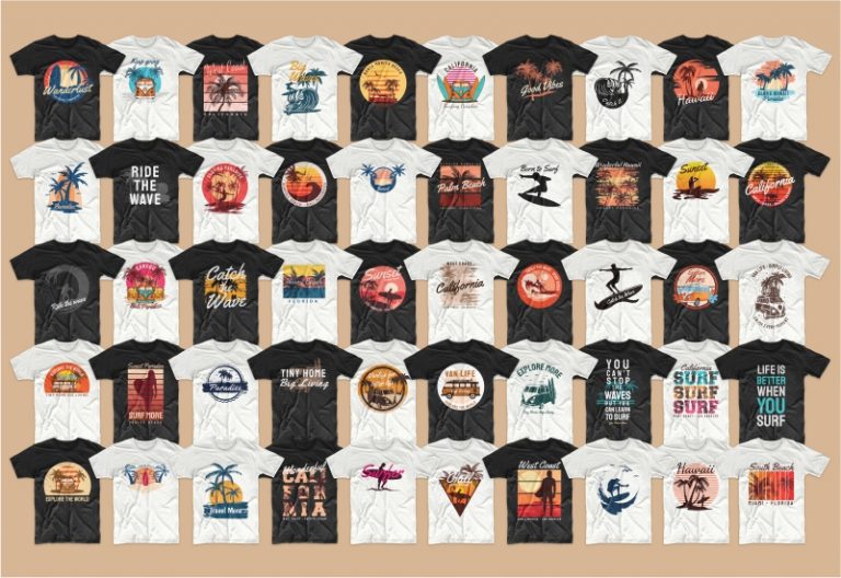 🏄‍♂️ 50+ Awesome Surfing T-shirt Designs Collection