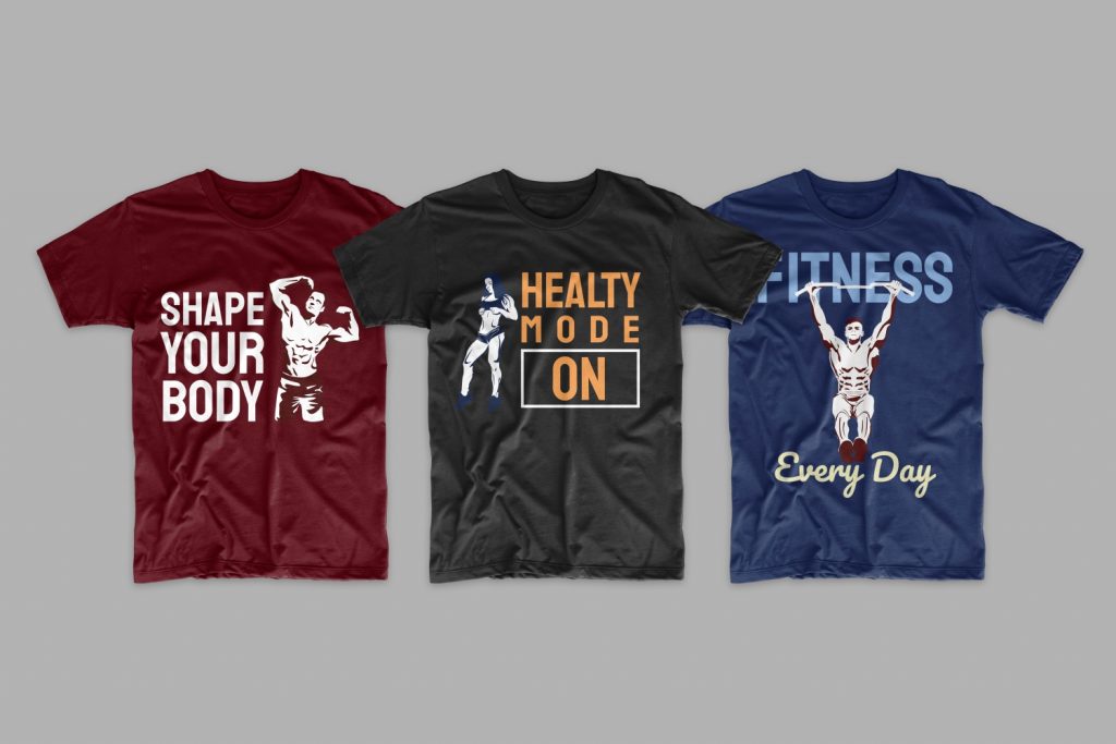 50 Gym T-shirt Designs Bundle