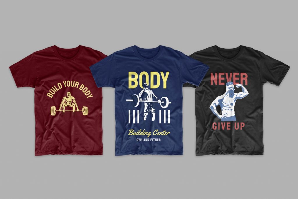 50 Gym T-shirt Designs Bundle