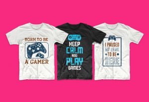 🎮 50 Gaming and Gamer T-Shirt Design Bundle