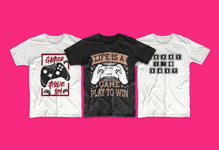 🎮 50 Gaming and Gamer T-Shirt Design Bundle