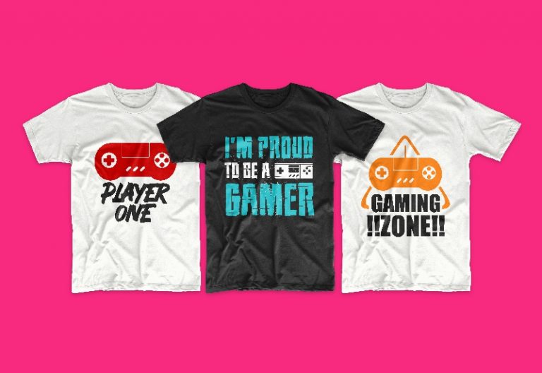 🎮 50 Gaming and Gamer T-Shirt Design Bundle