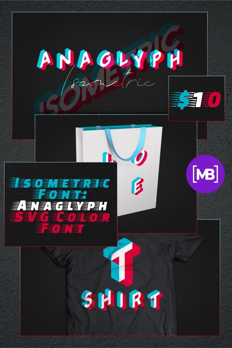 Isometric Font: Anaglyph SVG Color Font – MasterBundles