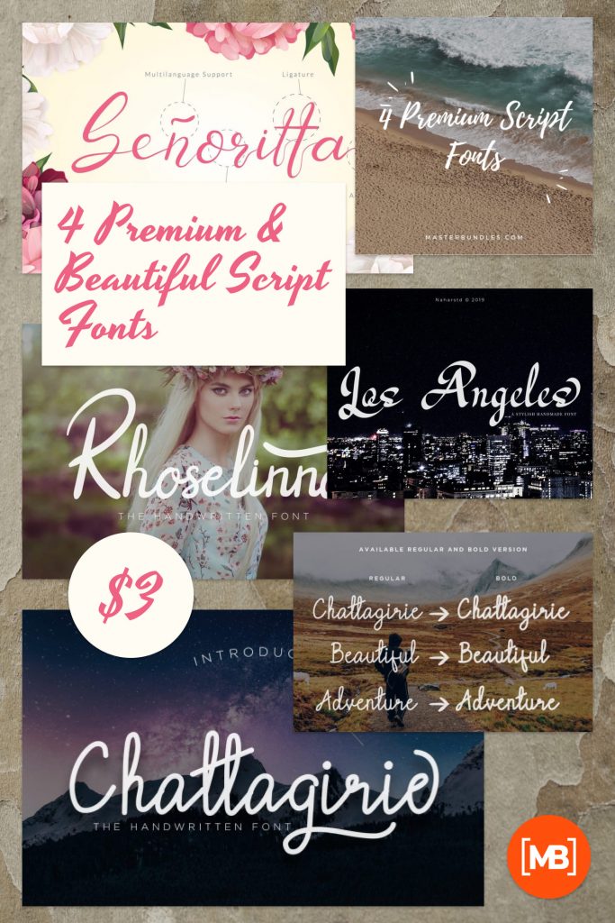 4 Premium & Beautiful Script Fonts - 3$ – MasterBundles