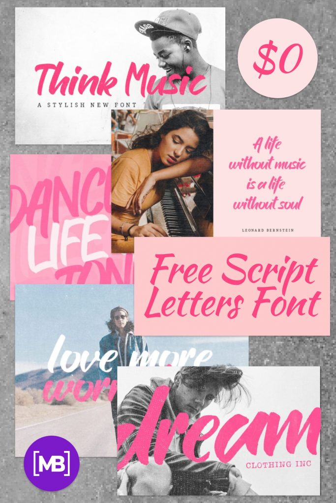 Free Script Letters Font: Think Music Thick Brush Typeface – MasterBundles