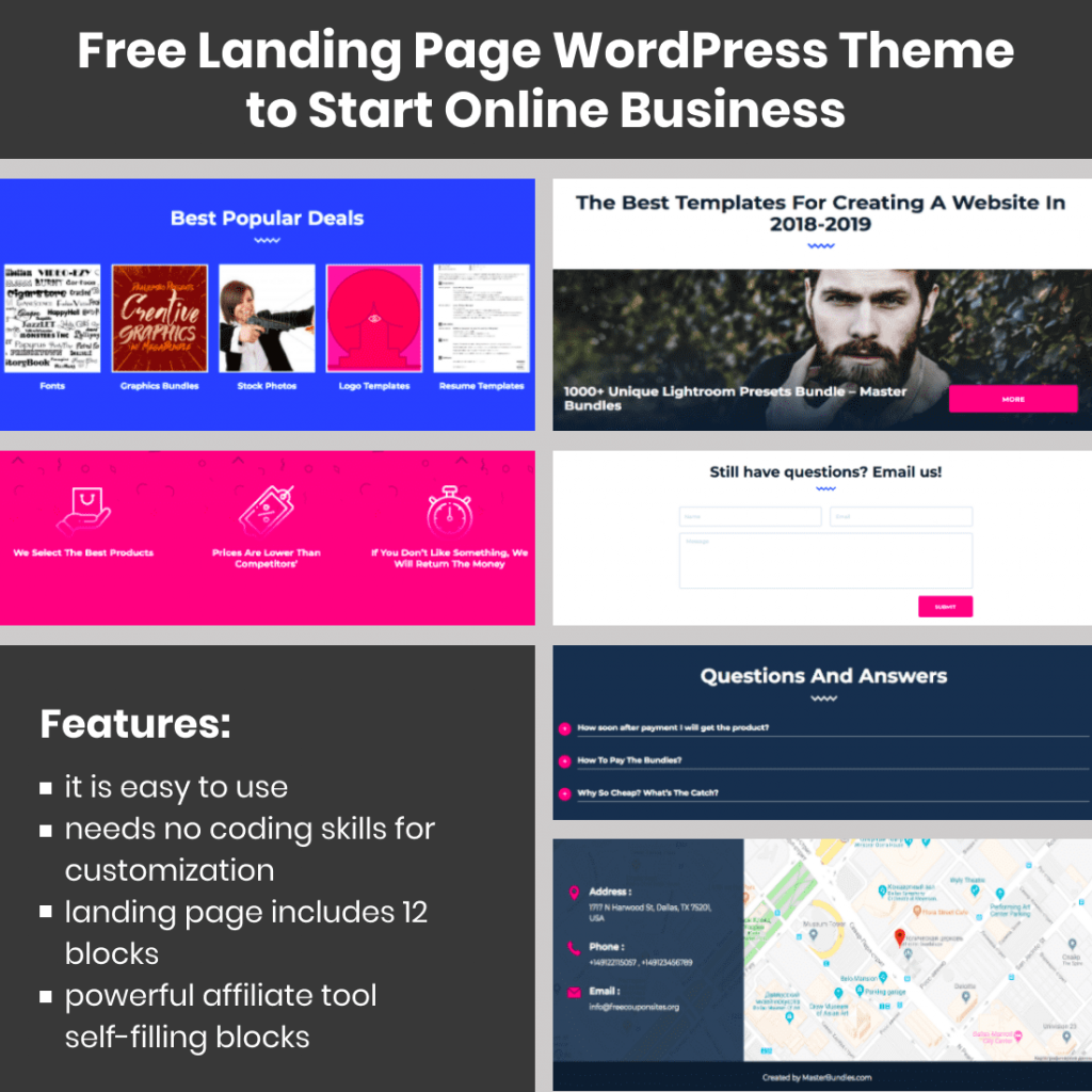 Free Landing Page Wordpress Theme in 2021 - MasterBundles