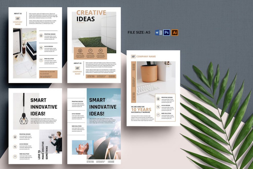 Minimal Flyer Design Bundle, Word Flyer Postcard – MasterBundles