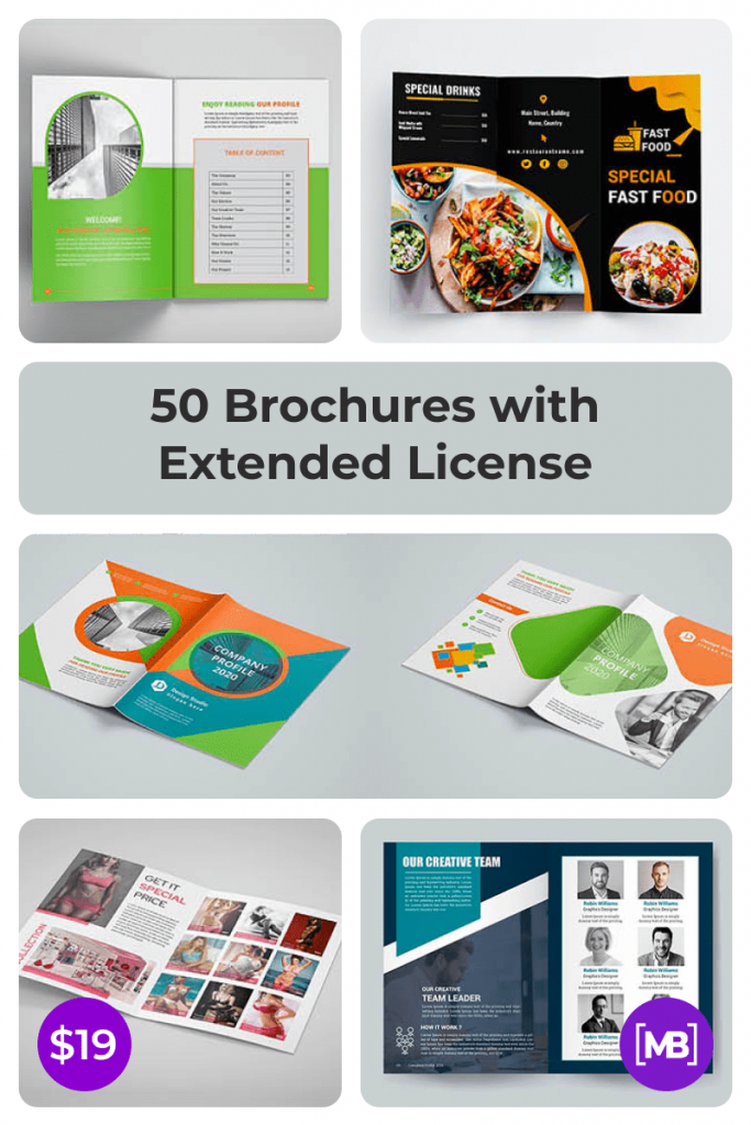 50 Brochures with Extended License - Only $19 – MasterBundles