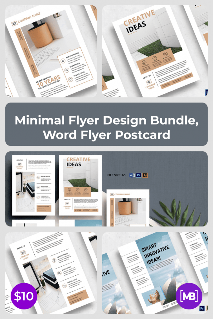 Minimal Flyer Design Bundle, Word Flyer Postcard – MasterBundles