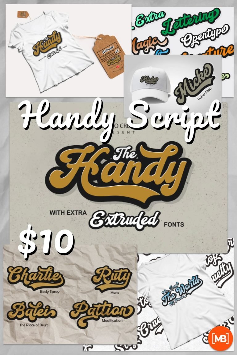 Retro Vintage Font Handy Script - $10 – MasterBundles