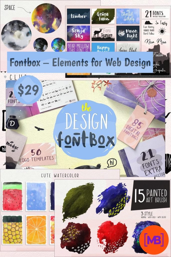Fontbox - Elements for Web Design - Fonts, Logos, Watercolors ...